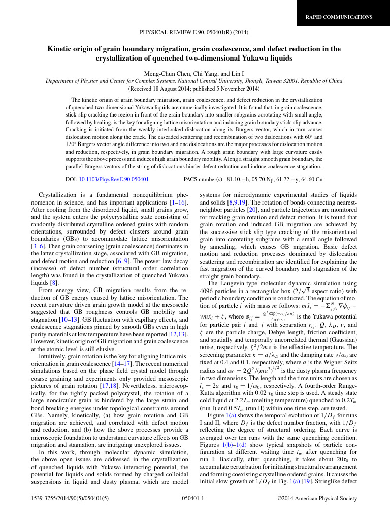 Kinetic Origin of Grain Boundary Migration, Grain Coalescence, and ... Kinetic Origin of Grain Boundary Migration, Grain Coalescence, and ...