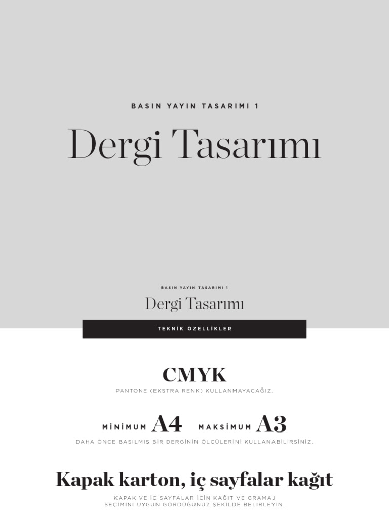 Dergi Tasarimi Projesi BRIEF | PDF