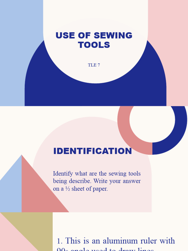 Sewing Tool Identification Worksheet | PDF