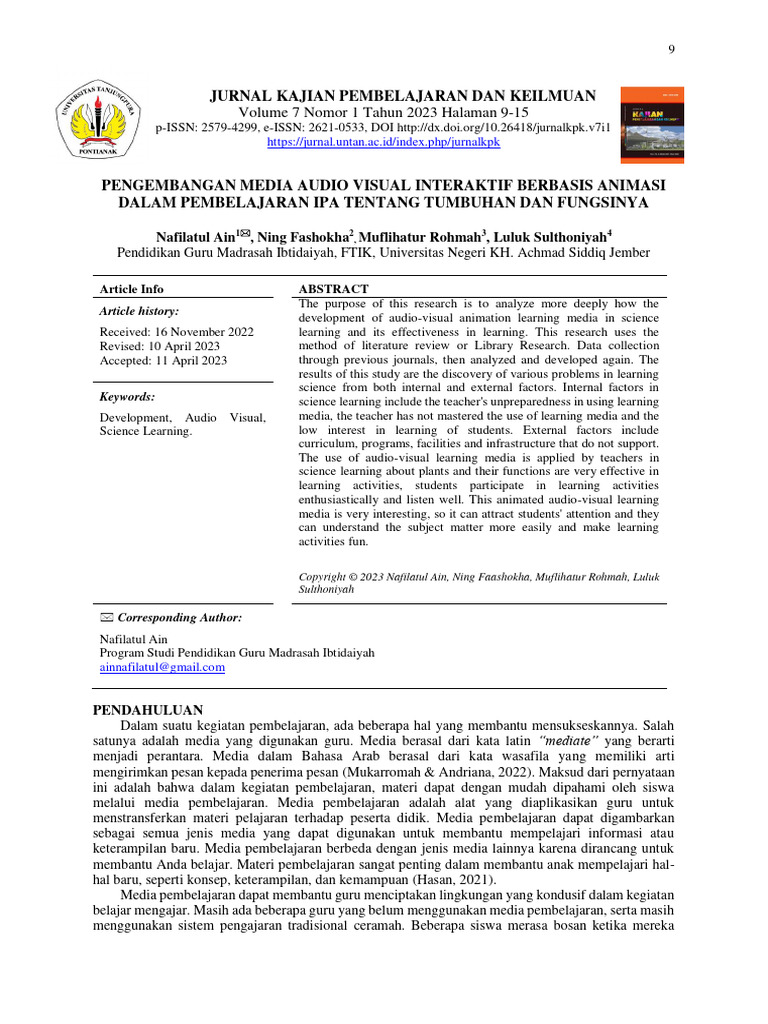 Pengembangan Media Visual Interaktif Berbasis Animasi | PDF | Science ...