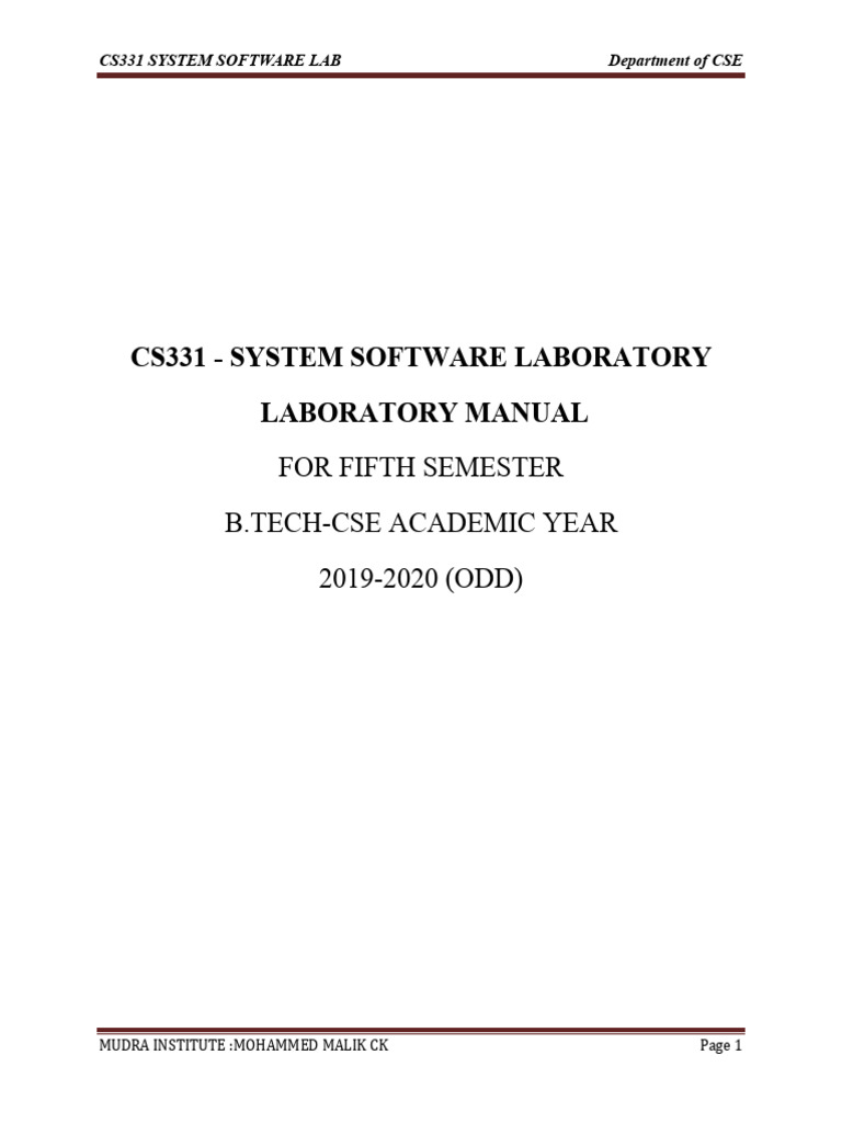 SystemSoftware Lab ManualProf - Malik | PDF | Scheduling (Computing ...