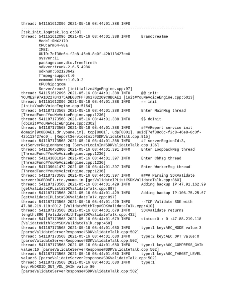 Ymrtc Log | PDF | Port (Computer Networking) | Transmission Control Protocol