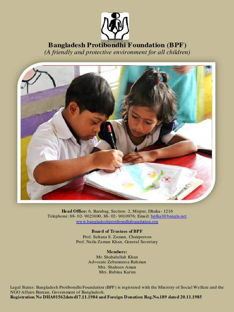 Bangladesh Protibondhi Foundation Overview | PDF | Special Education ...