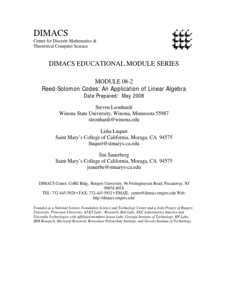 Dimacs08 2 | PDF | Linear Subspace | Matrix (Mathematics)