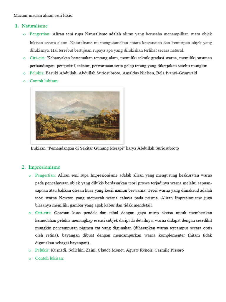 Aliran Seni Lukis | PDF