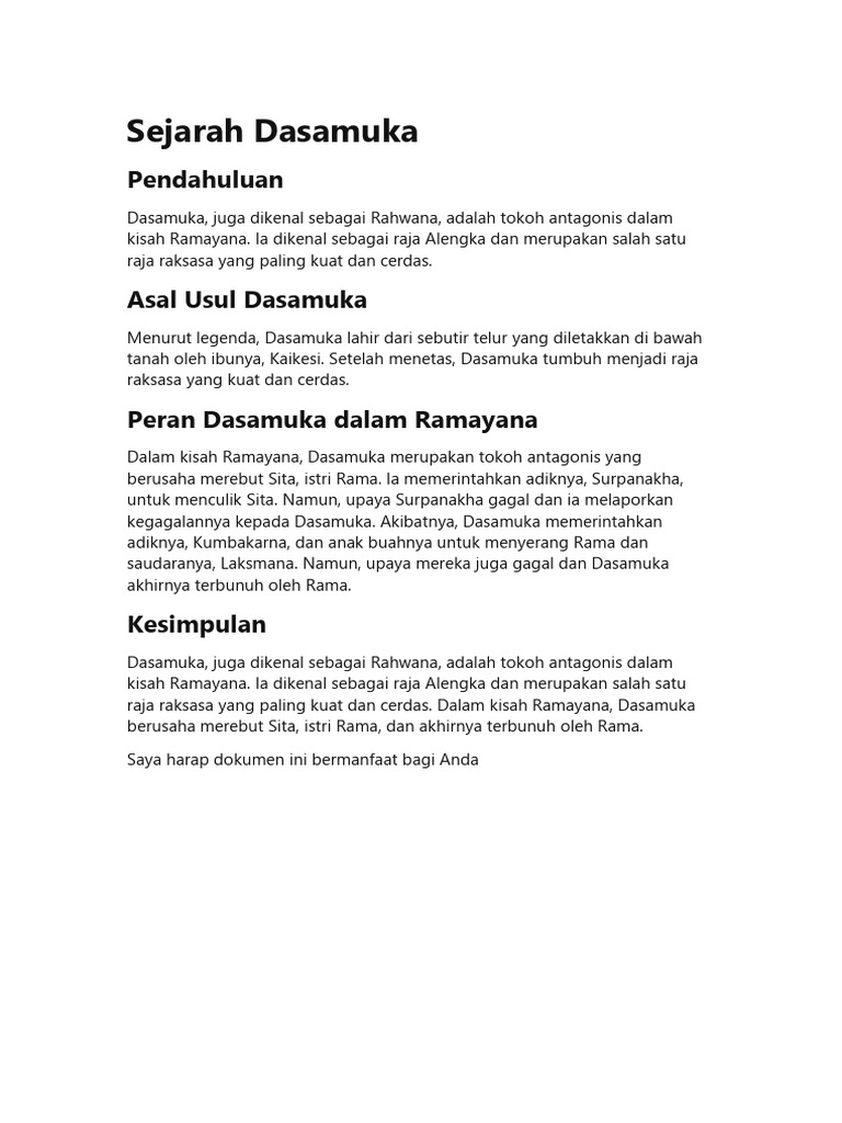 Sejarah Dasamuka | PDF