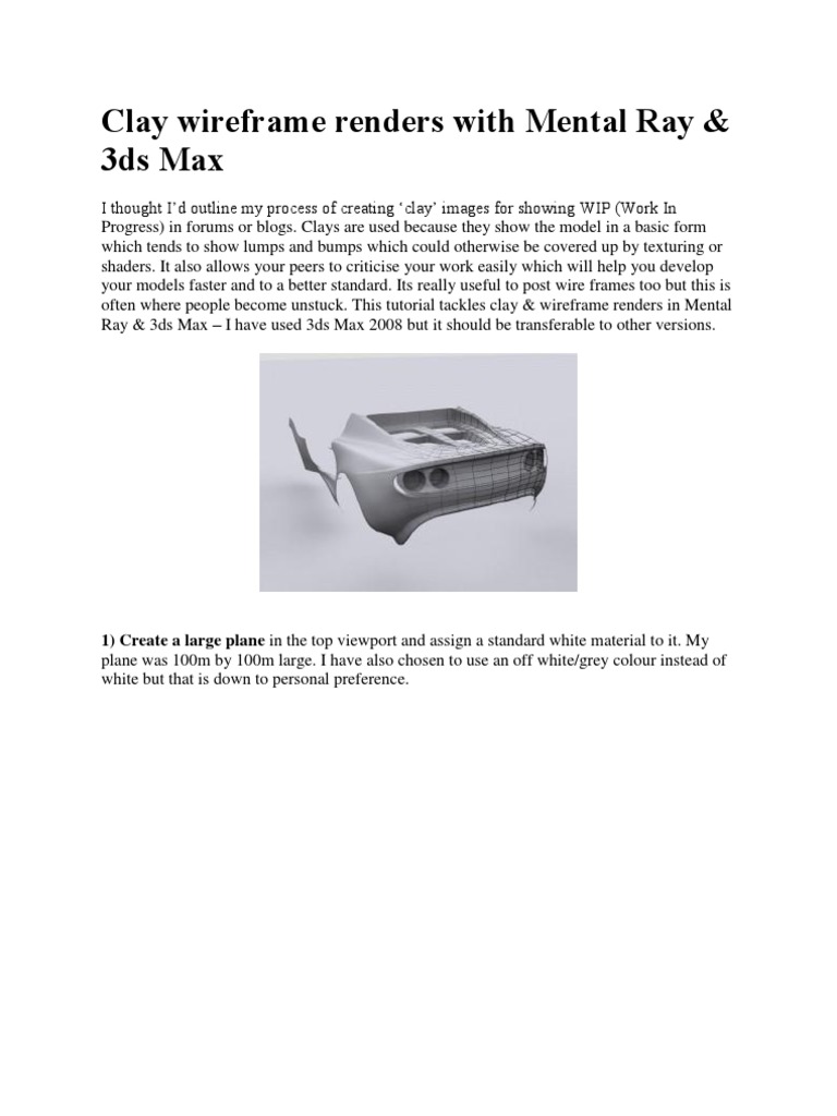 Clay & Wireframe Renders Guide | PDF | Rendering (Computer Graphics ...