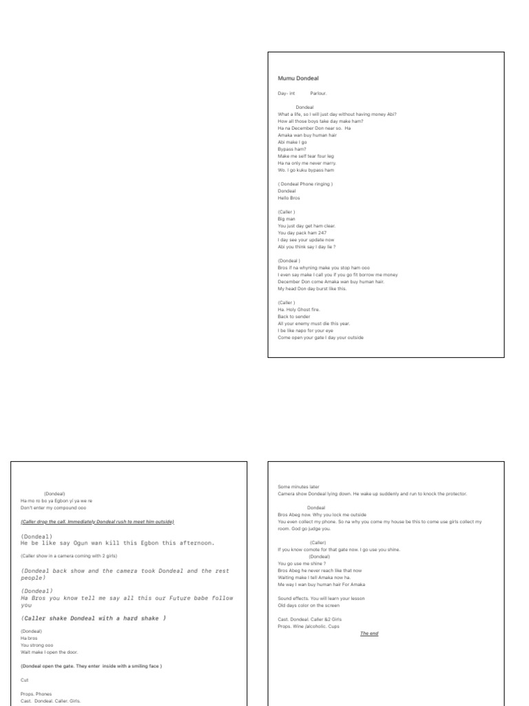 Mumu Dondeal Comedy | PDF