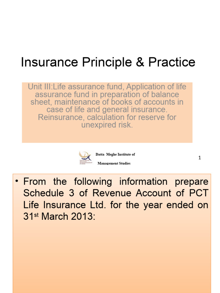 Numerica Probems On Schedule 3 & 4 of Inurance | PDF | Insurance | Life ...