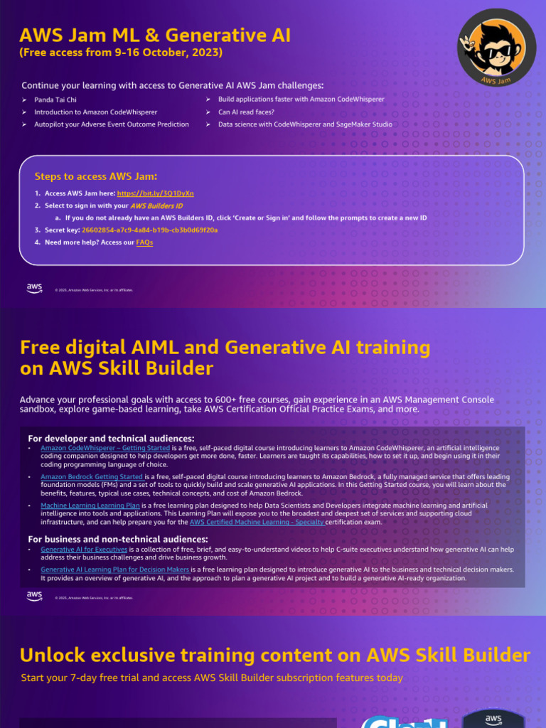 Free AWS Generative AI Training Courses | PDF | Artificial Intelligence ...