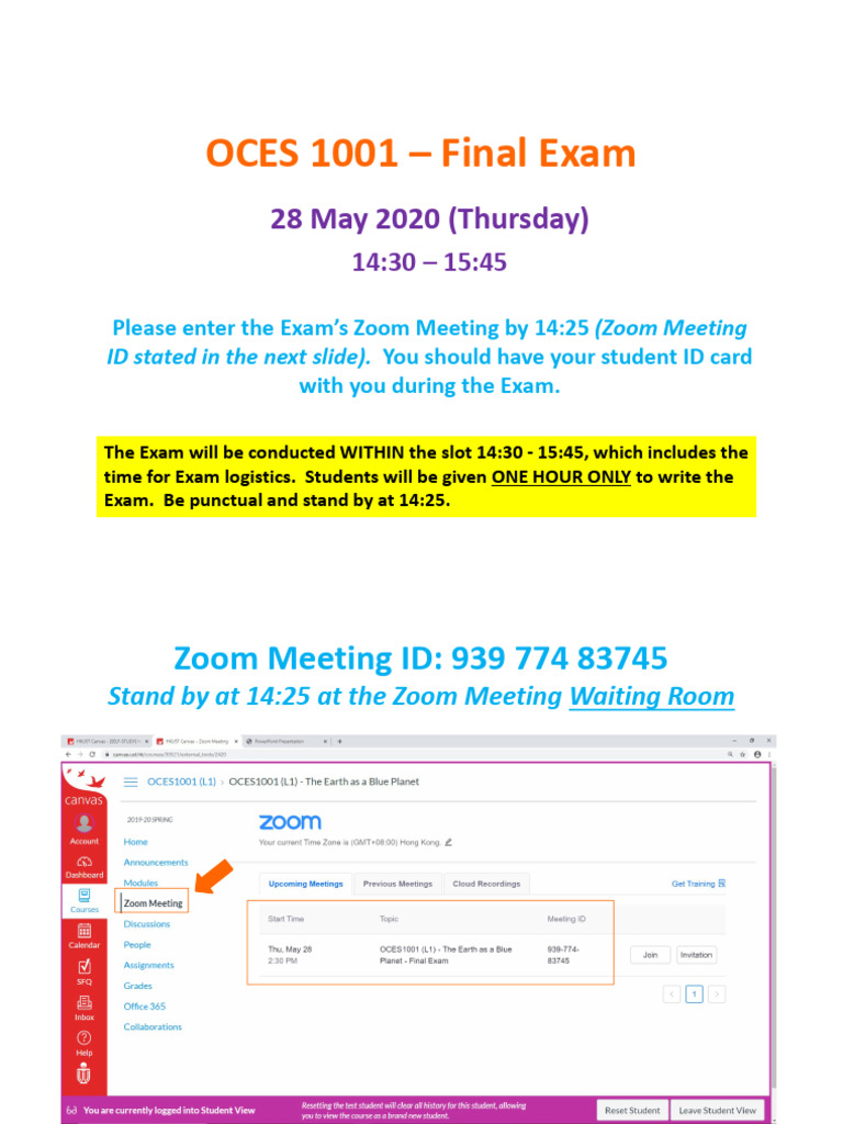 OCES 1001 - Final Exam Instructions (Please Read BEFORE The Exam) | PDF ...