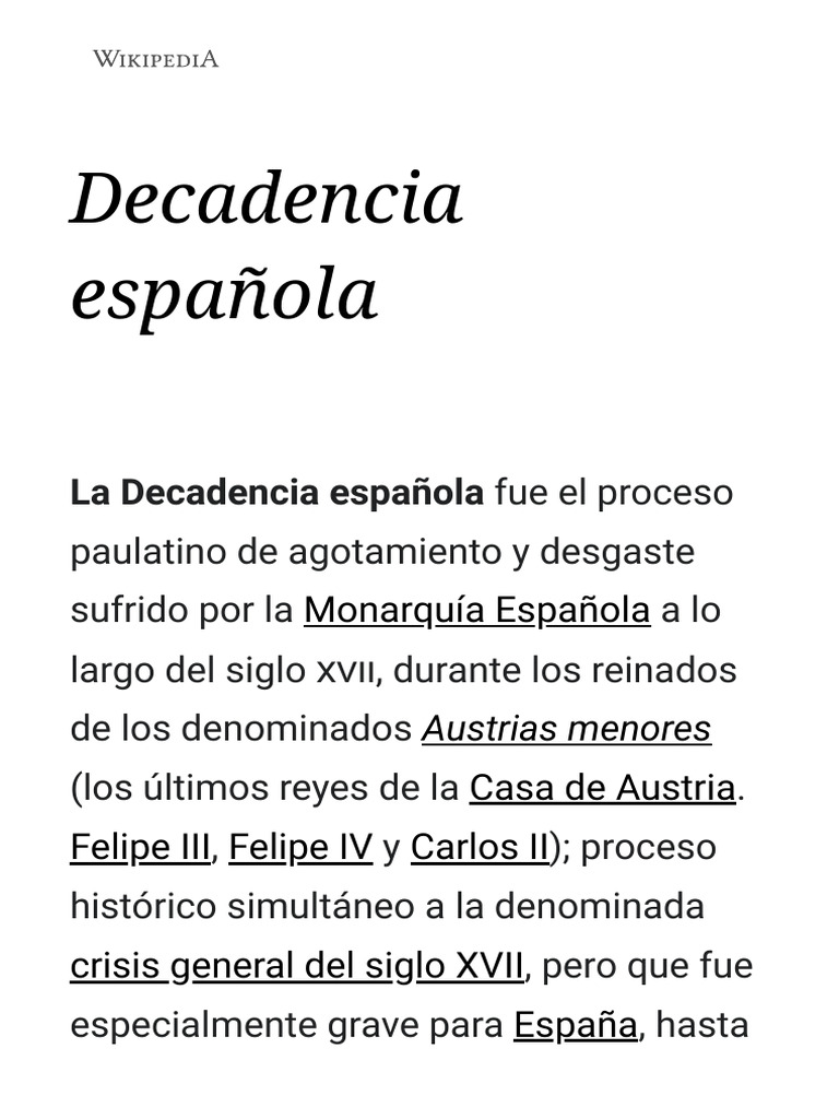Decadencia Española - Wikipedia, La Enciclopedia Libre | PDF | Santo ...