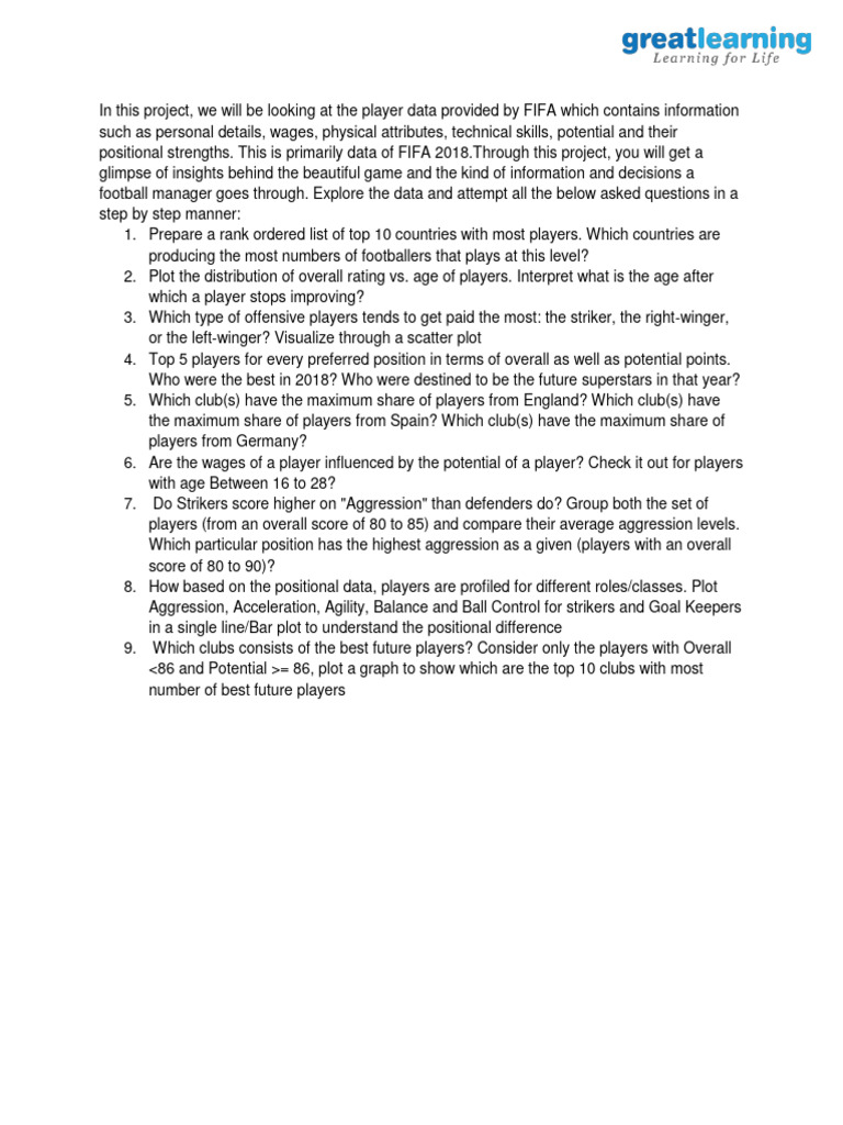 Problem Statement - FIFA | PDF
