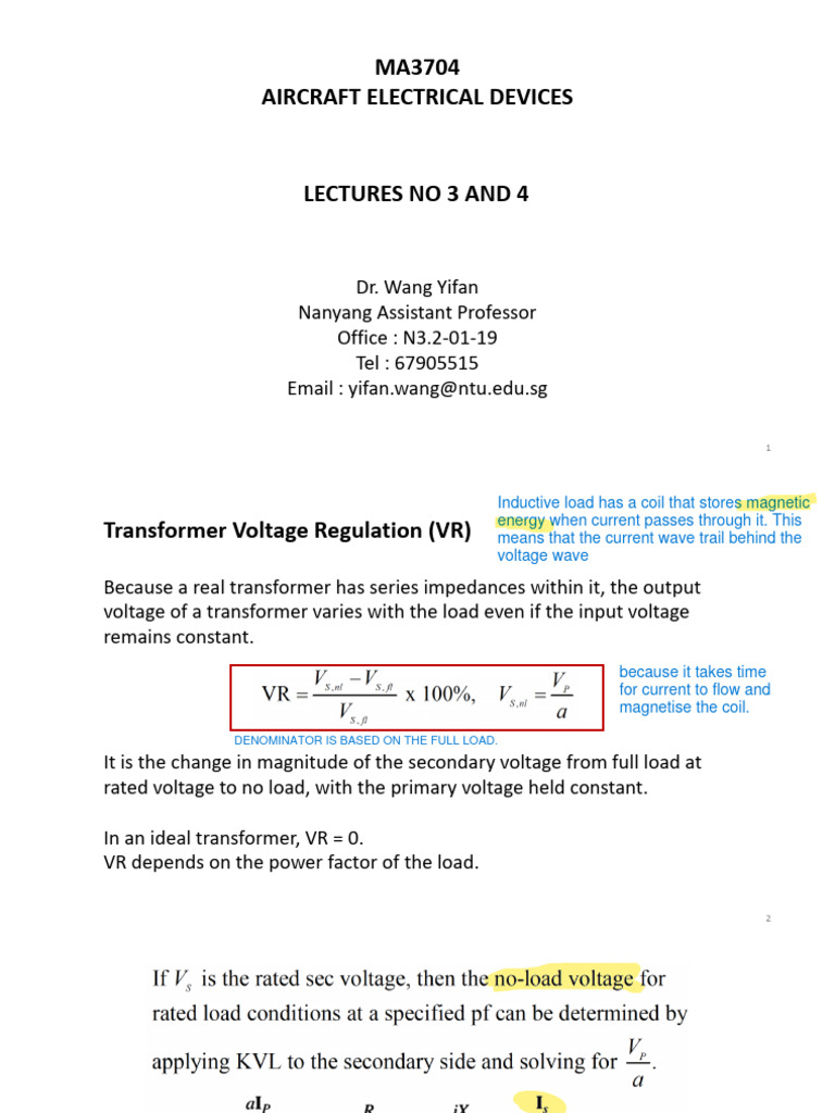 Lectures 3&4 | PDF | Transformer | Inductor