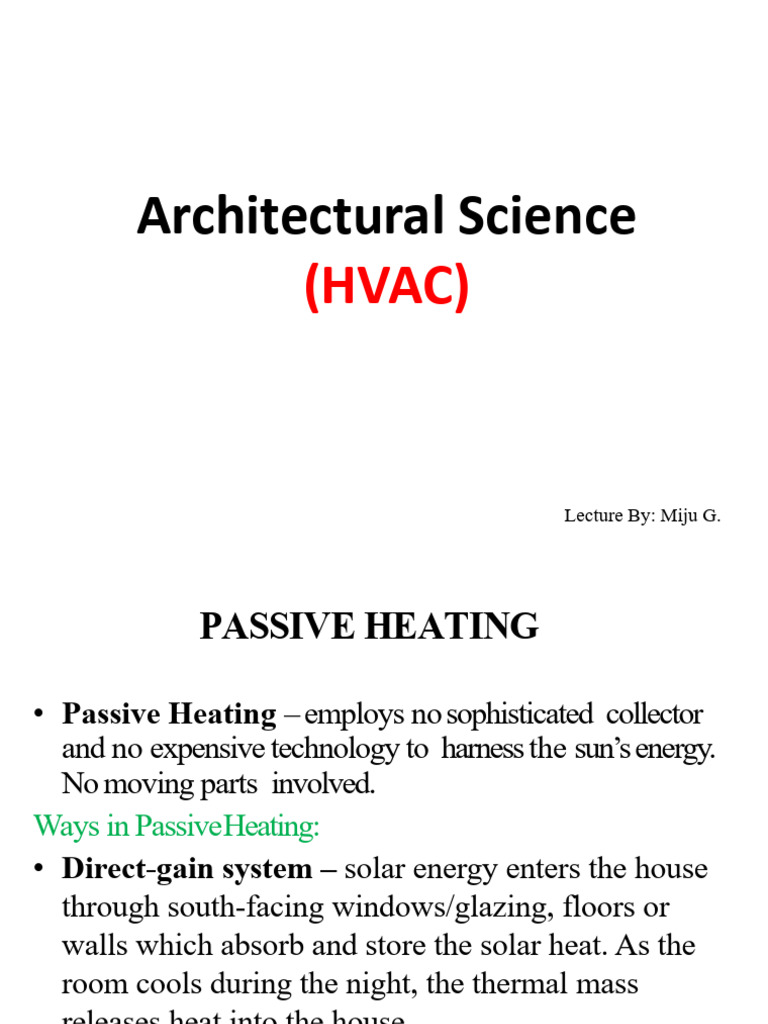 Architectural Science (HVAC) Lecture 3 | PDF | Building Technology ...