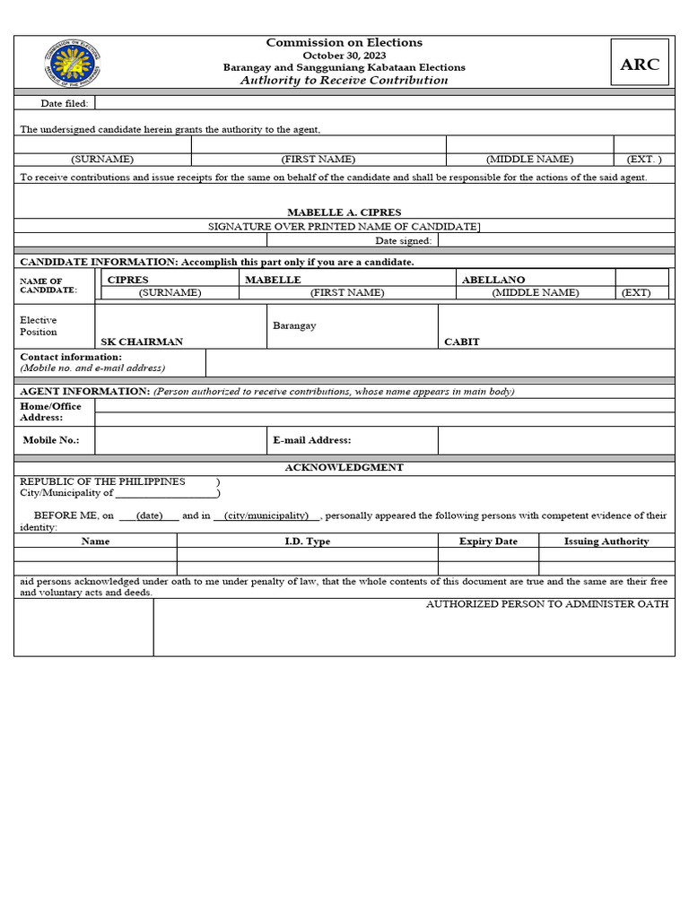 Soce - Arc Bske | PDF | Signature | Philippines