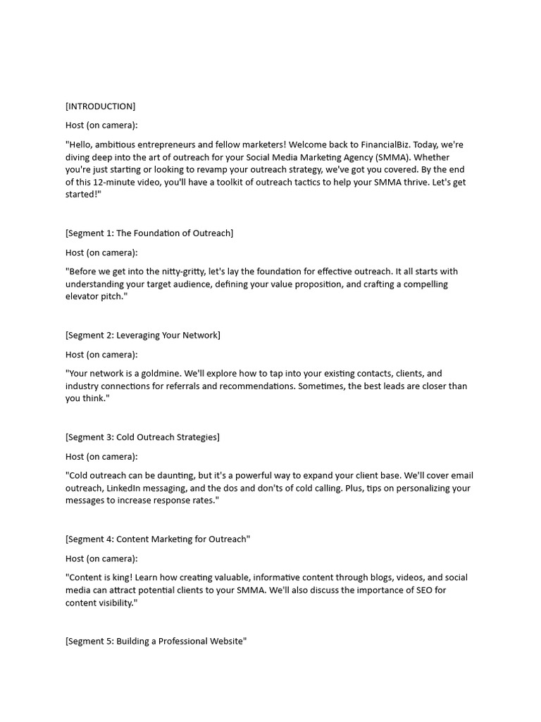 Mastering Outreach For Your SMMA A Comprehensive Guide | PDF | Customer ...