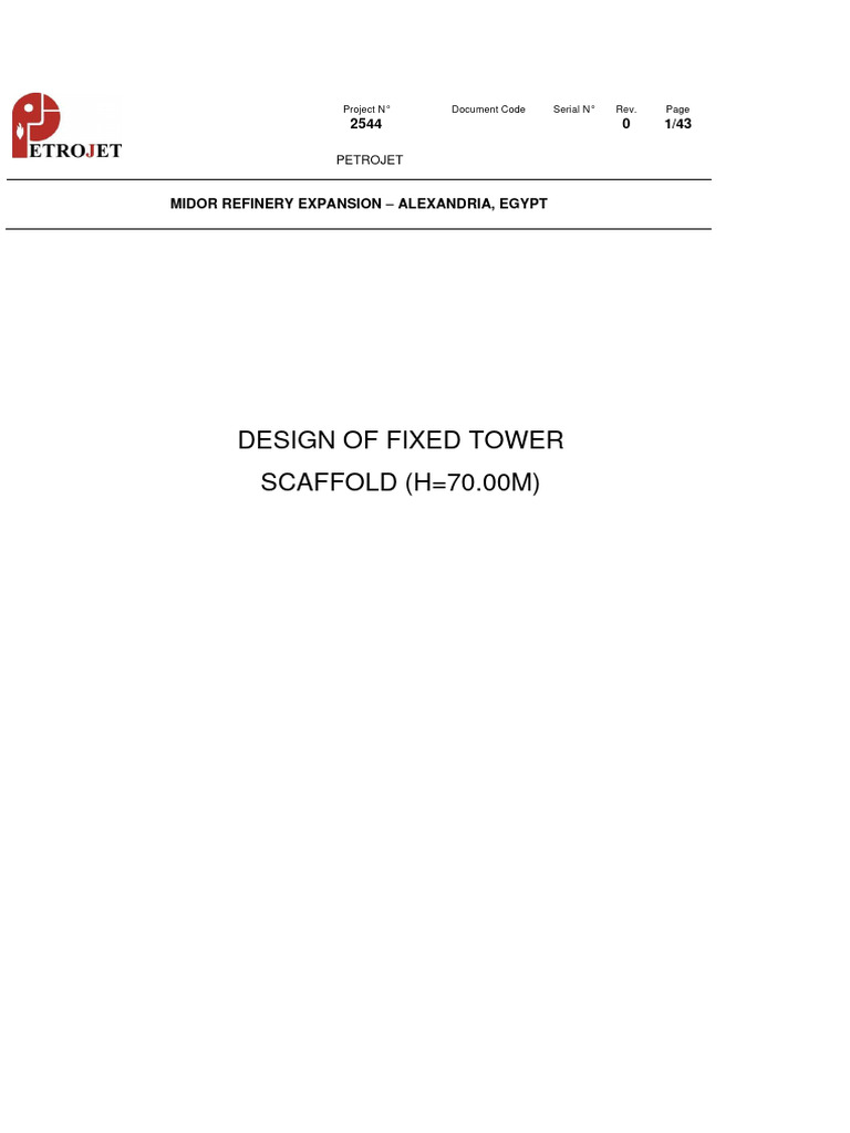 Design of Fixed Scaffold70.00m | PDF | Scaffolding | Bending