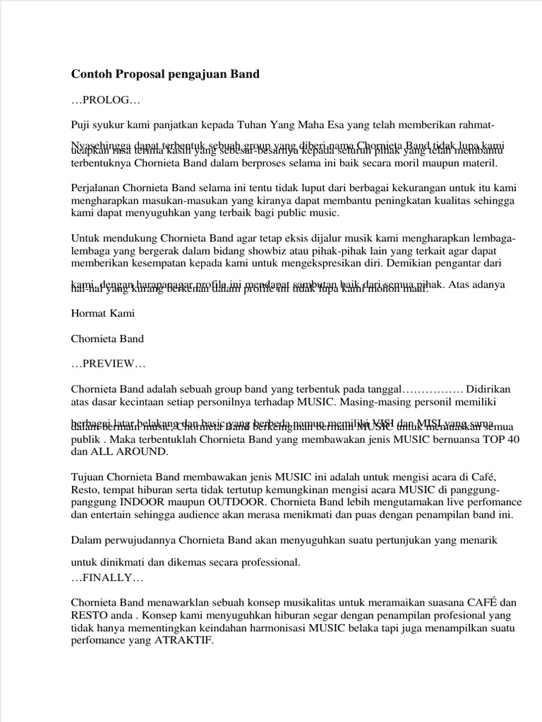 Pdfslide - Tips Contoh Proposal Pengajuan Band | PDF