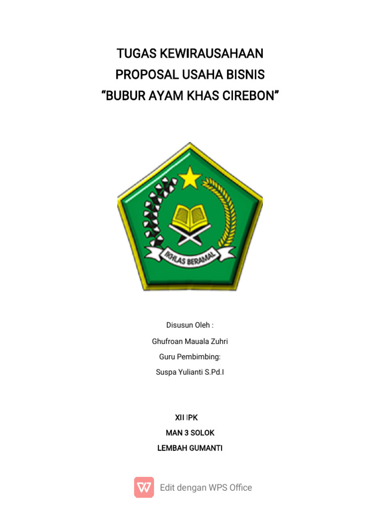 Proposal Usaha Bisnis Bubur Ayam | PDF Proposal Usaha Bisnis Bubur Ayam | PDF