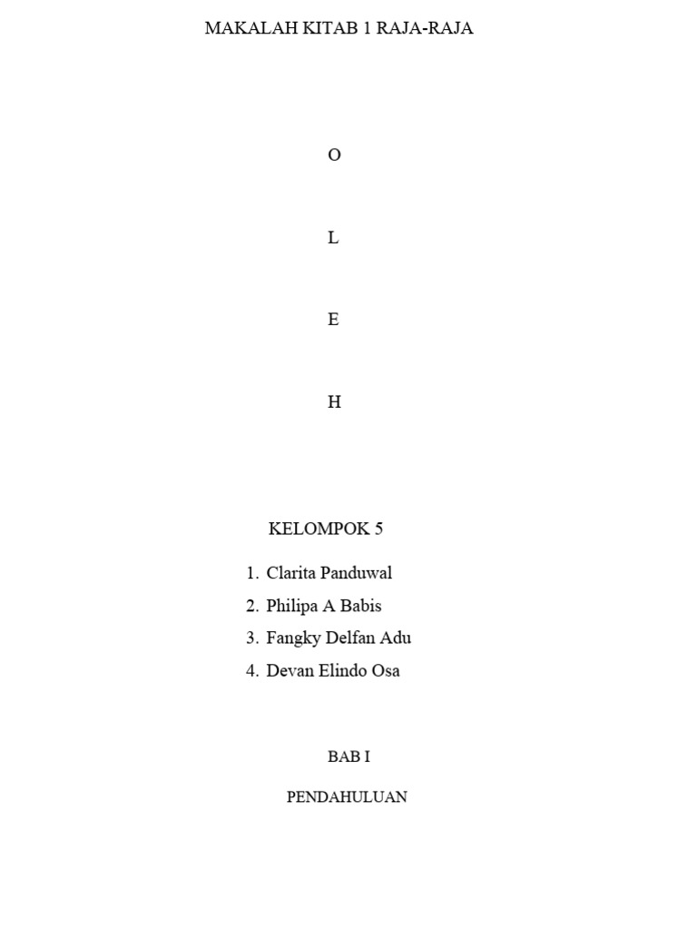 Makalah Kitab 1 Raja-Raja | PDF