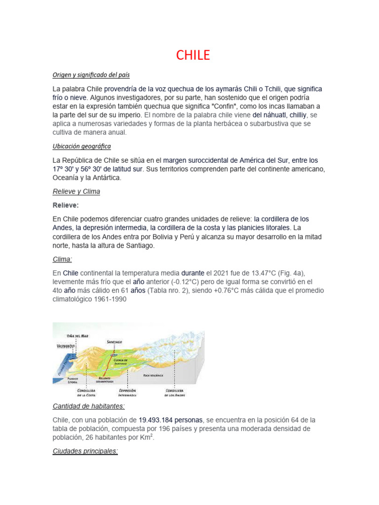 Todo Sobre Chile | PDF | Chile | Andes