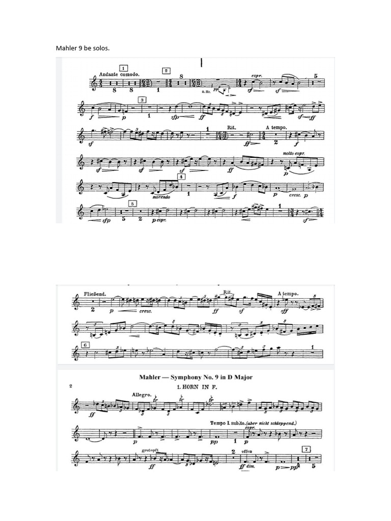 Mahler 9 Solos | PDF