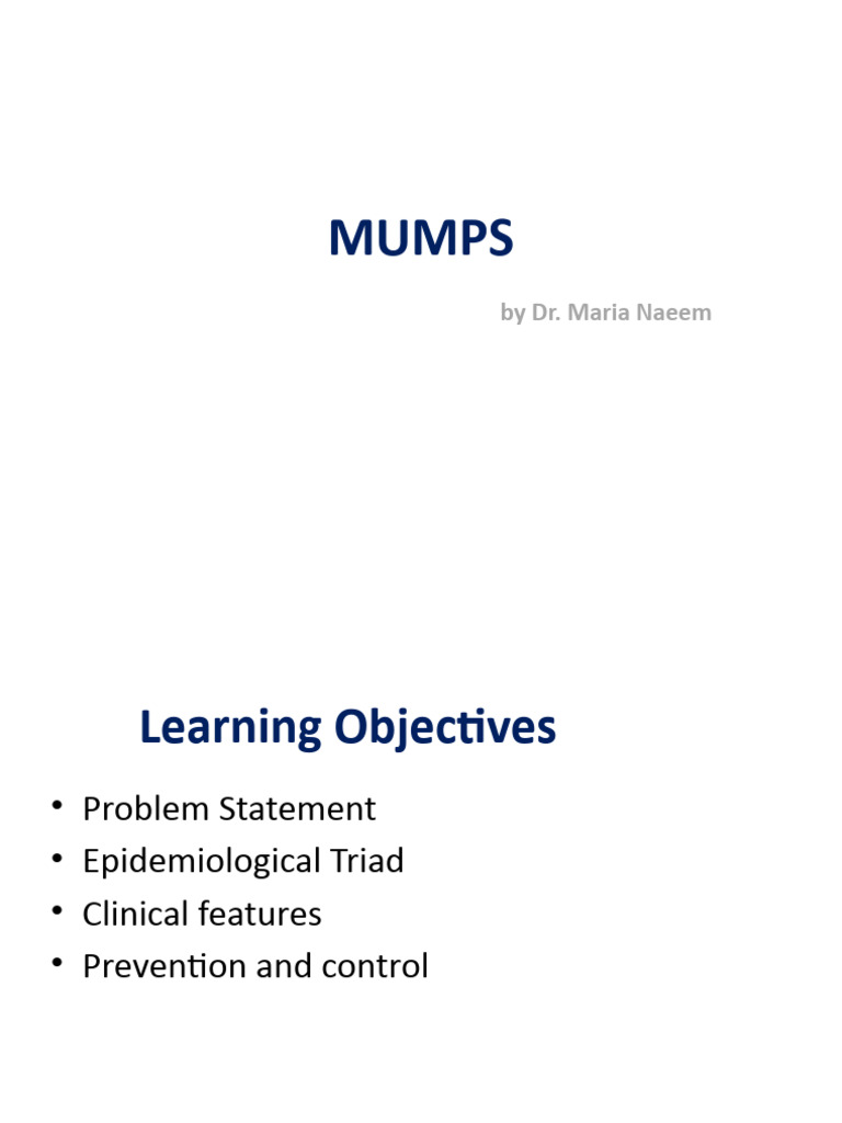 MUMPS | PDF | Infection | Medical Specialties