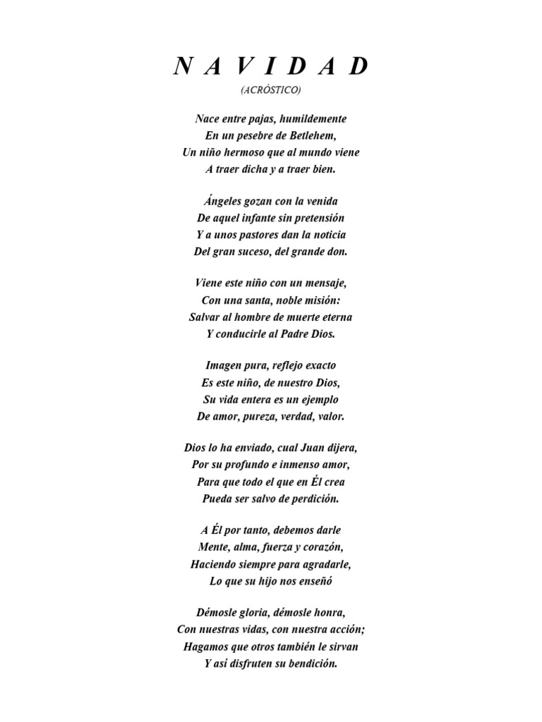 Acrostico sobre la Navidad | PDF