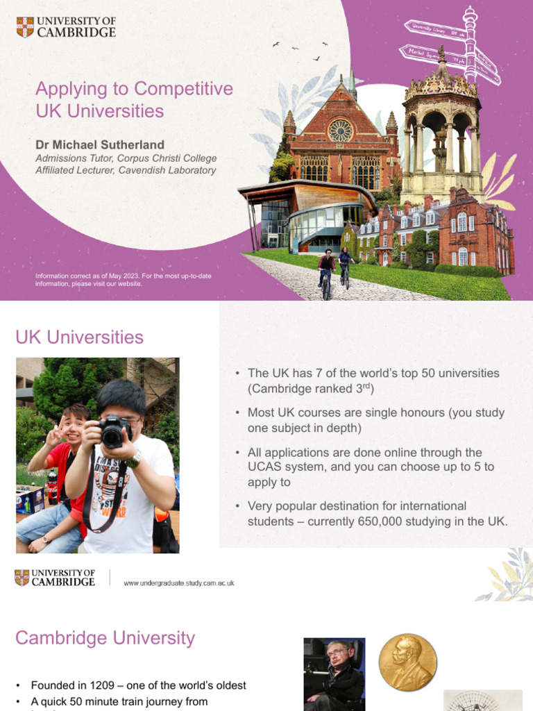 Applying to Cambridge University Guide | PDF | University And College ...