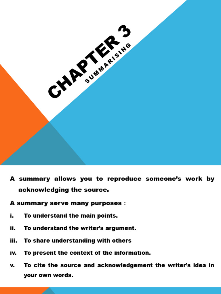 Btu4012 Chapter 3 - Summarizing | PDF | Cognitive Science