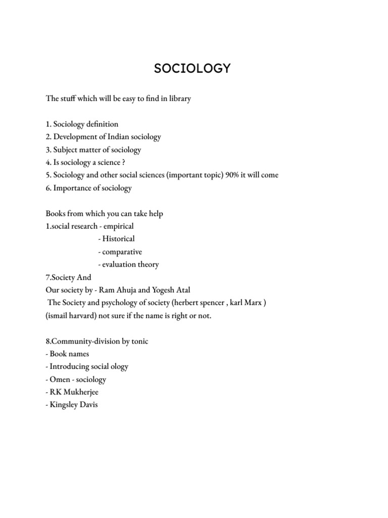 Sociology Library | PDF