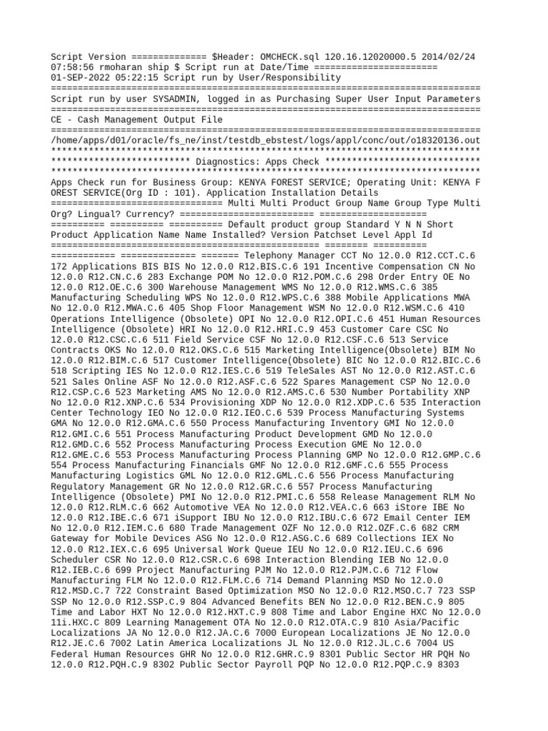 Diagnostics Apps Check Cash MGT | PDF | Economies | Databases