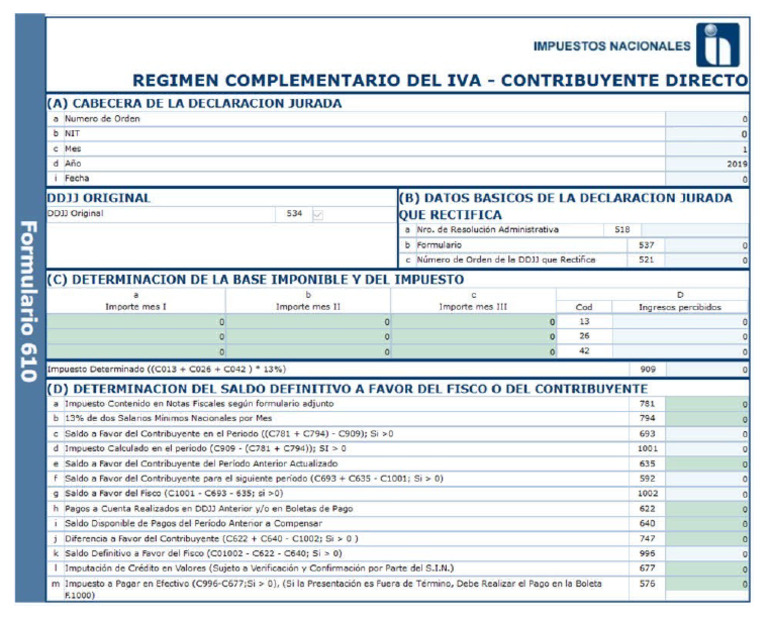 Formulario 610 v2 | PDF