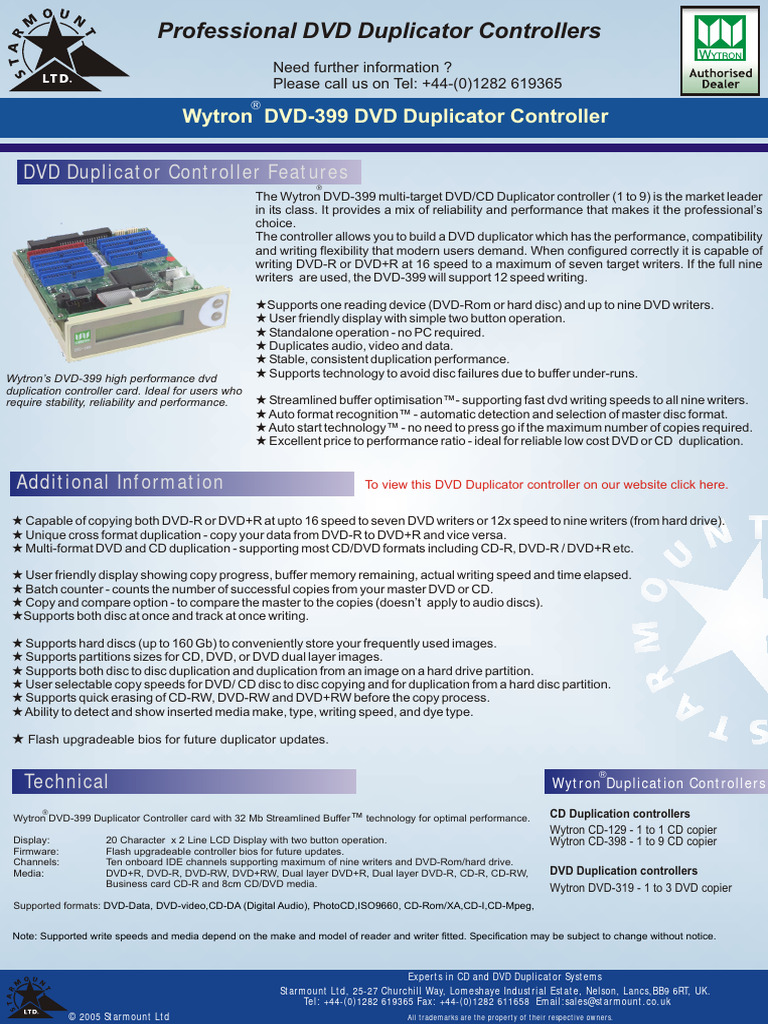 DVD-399 Duplicator Controller | PDF | Dvd | Compact Disc