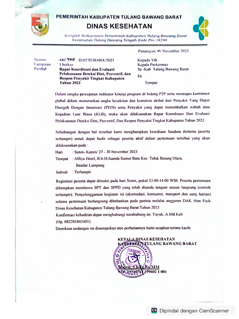 Undangan Rakor Dan Evaluasi THN 2023 | PDF Undangan Rakor Dan Evaluasi THN 2023 | PDF