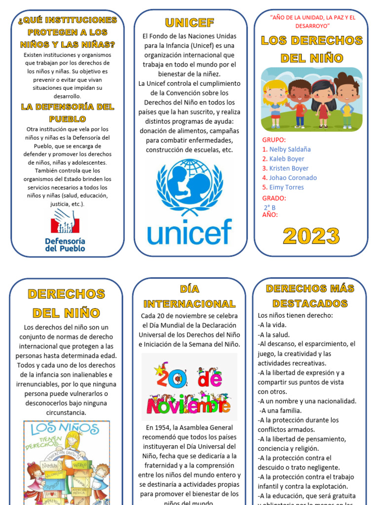 Derechos Del Niño 2 | PDF | Derechos de los niños | Unicef