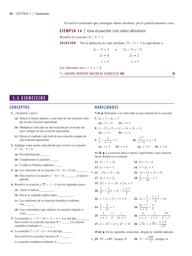 Ejercicios Deber Precalculo 1.5 y 1.6 | PDF | Ecuaciones