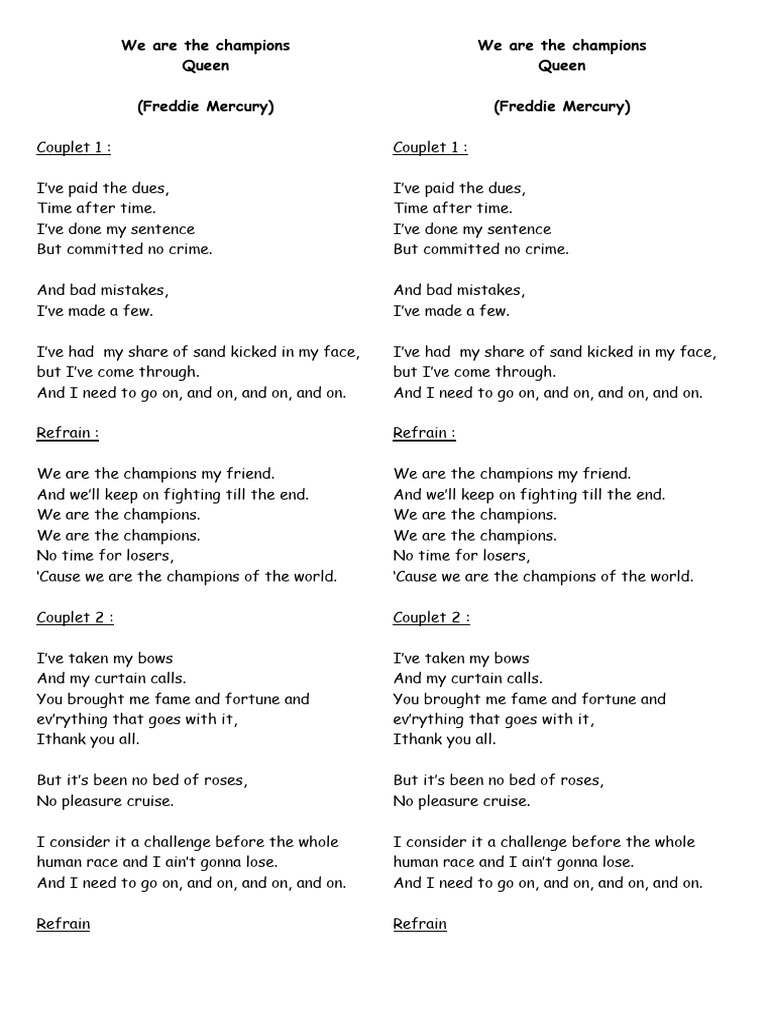 We Are The Champions | PDF | Art