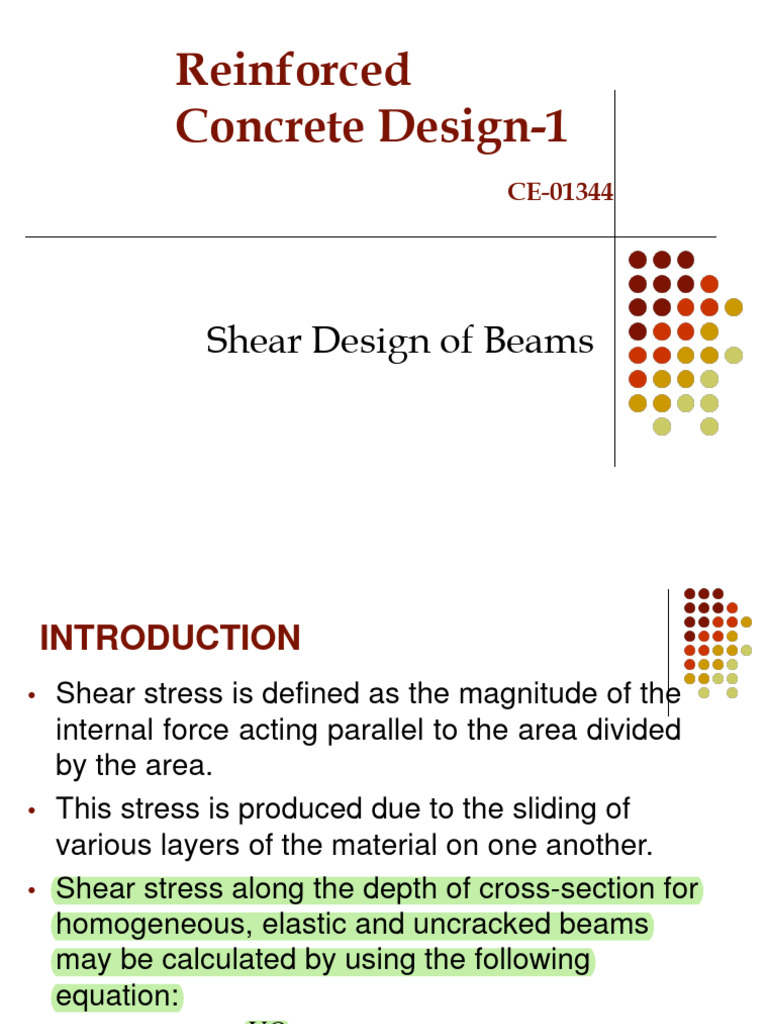 5-Shear Design of Beams | PDF | Beam (Structure) | Stress (Mechanics)