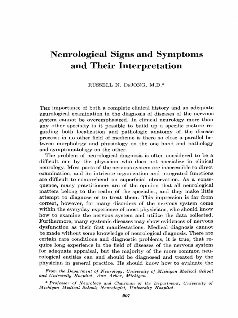 Neuro Signs Interpretation | PDF | Neurology | Pain