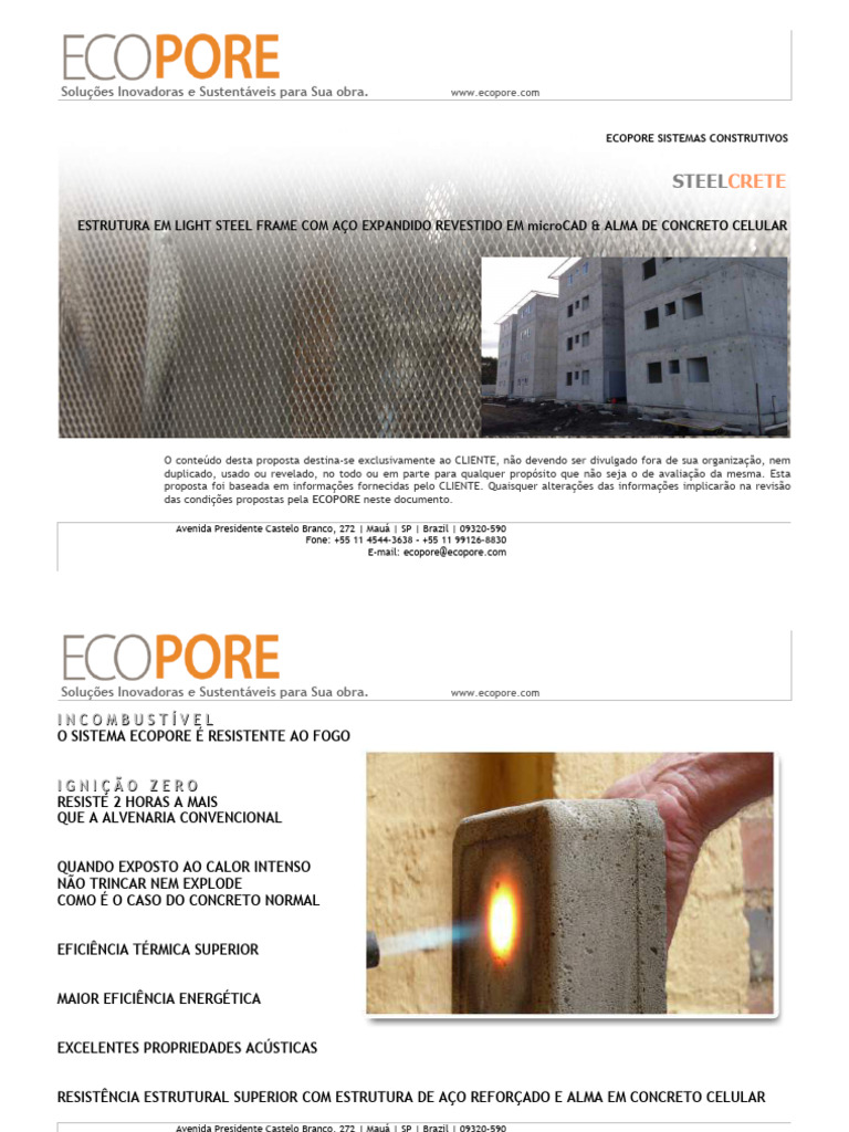 ECOPORE Sistema-Construtivo Steel-Crete | PDF | Castelo | Materiais