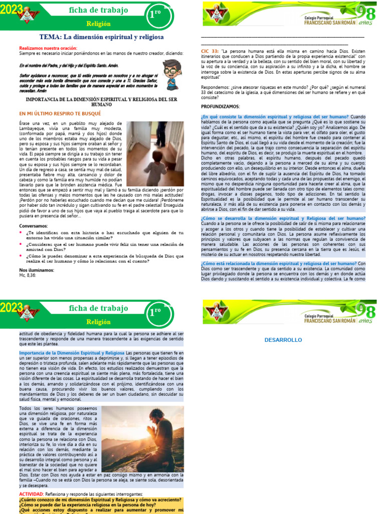 Dimensión Espiritual y Religiosa Infantil | PDF | Dios | Fe