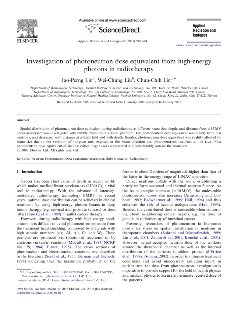 Investigation of Photoneutron Dose Equivalent From High-Energy Photons ...