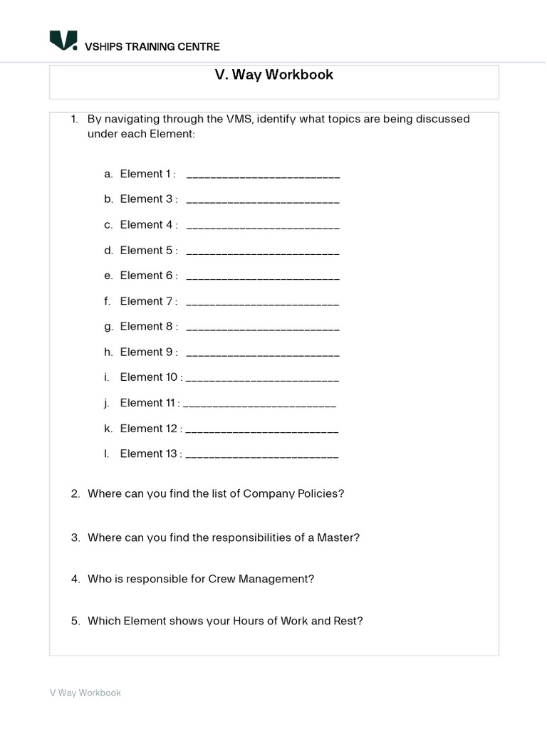 VMS Workshop Training Workbook | PDF