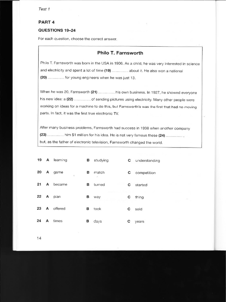 Reading Part 4 And 5 A2 Pdf