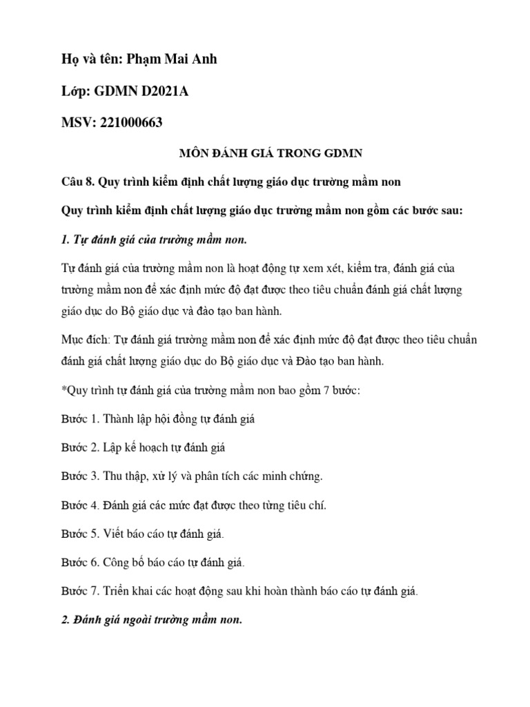 Btap Môn Đánh Giá | PDF