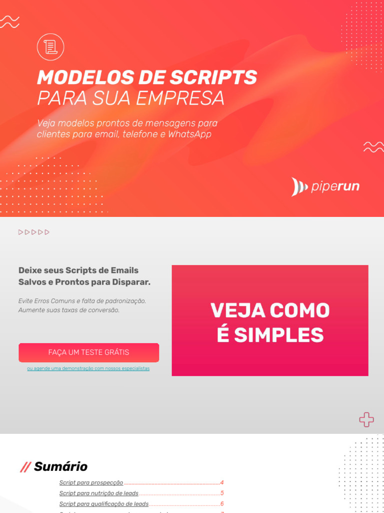 PipeRun Modelos de Scripts para Sua Empresa | PDF