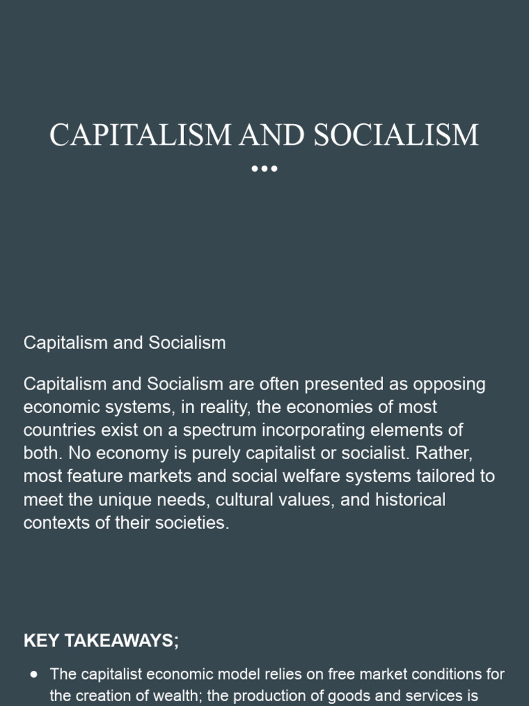 Capitalism vs. Socialism Explained | PDF | Capitalism | Market Economy