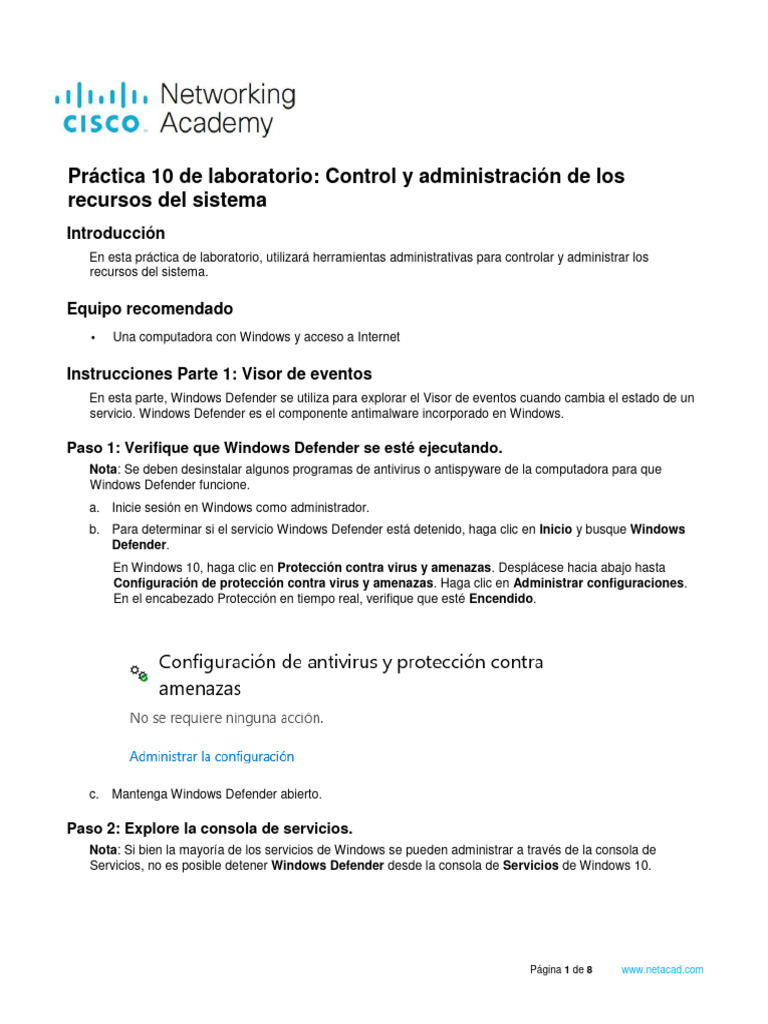 Práctica 10. Control y Administración de Los Recursos Del Sistema | PDF ...